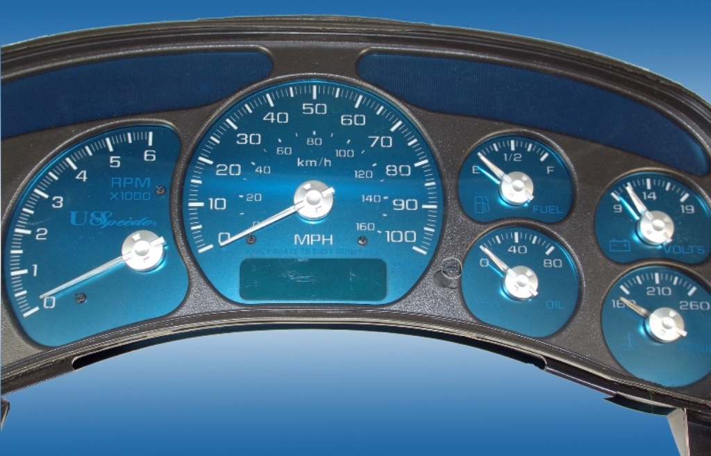 Aqua Edition Custom Gauge Face Kit - US Speedo - Custom Speedometers ...