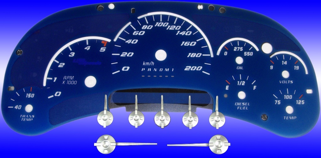 Aqua Edition Custom Gauge Face Kit - US Speedo - Custom Speedometers ...