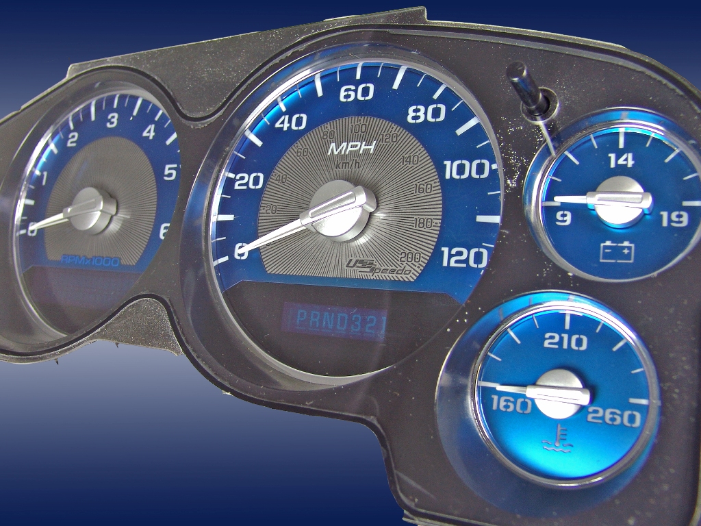 Aqua Edition Custom Gauge Face Kit - US Speedo - Custom Speedometers ...