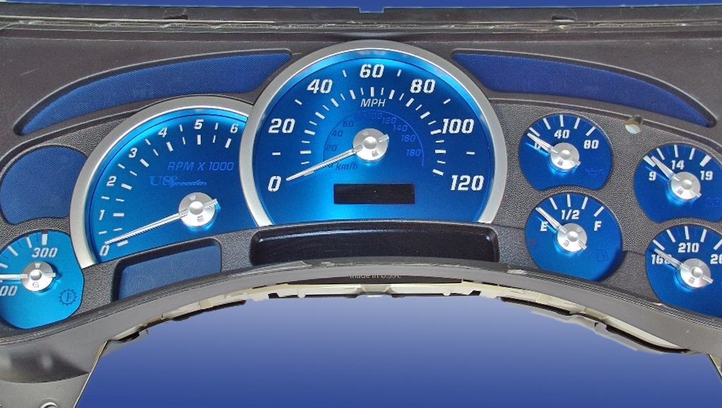 Aqua Edition Custom Gauge Face Kit - US Speedo - Custom Speedometers ...